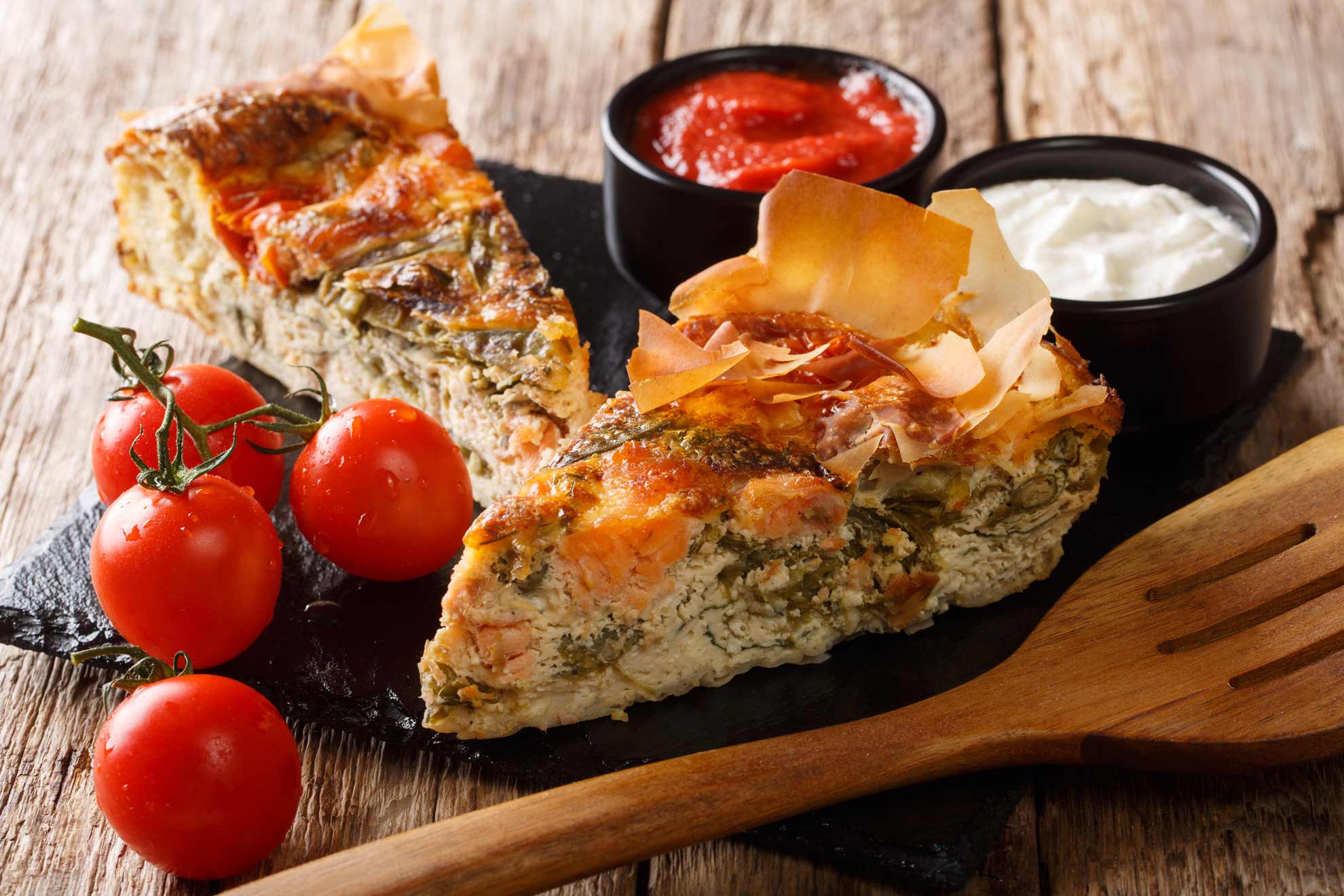 Mediterranean Salmon & Ricotta Pie - Timos
