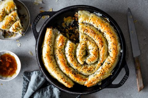 Mushroom, Silverbeet & Herb Filo Spiral - Timos